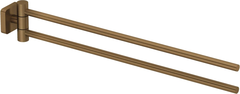Kludi Vela S - Dvojitý držák na ručníky, kartáčovaný bronz 25977N1