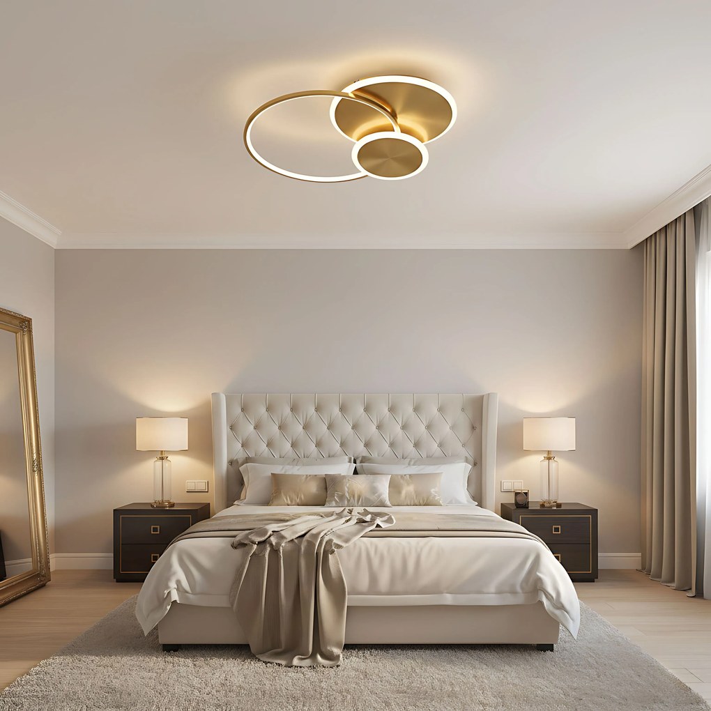 Toolight Toolight, LED stropní svítidlo + dálkové ovládání, APP1711-C, zlatá matná, OSW-04040