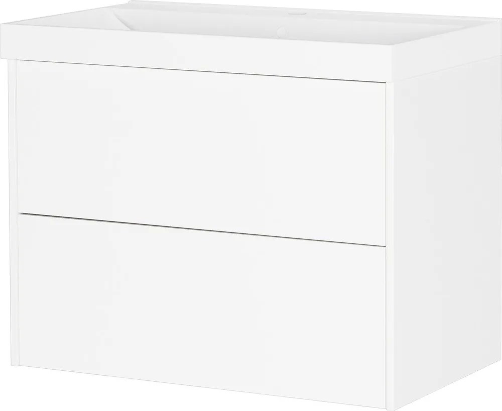 Bílá matná závěsná skříňka pod umyvadlo 81x65 cm Bodera – Germania