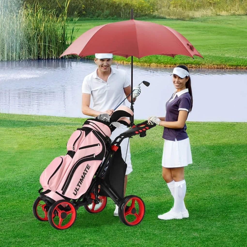 Costway Golfový vozík se 4 koly Golfový vozík Golfový – červený