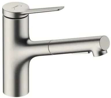 Hansgrohe Zesis dřezová baterie s vytahovací sprškou, 2 proudy nerez 74803800