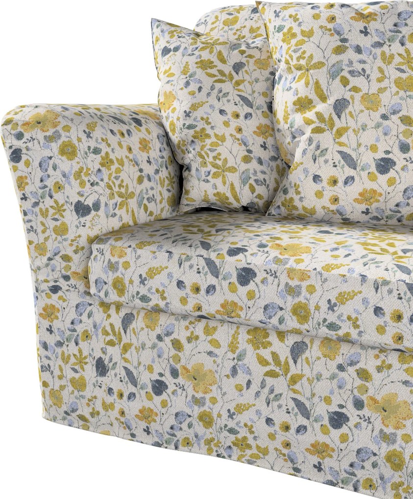 Potah na pohovku IKEA Tomelilla rozkládací barva žlutá látka pletený vzor, vzorované