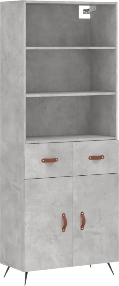 Skříň highboard betonově šedá 69,5x34x180 cm kompozitní dřevo 3200493