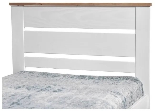 Bílá jednolůžková postel z masivního borovicového dřeva Marckeric Jade, 90 x 190 cm