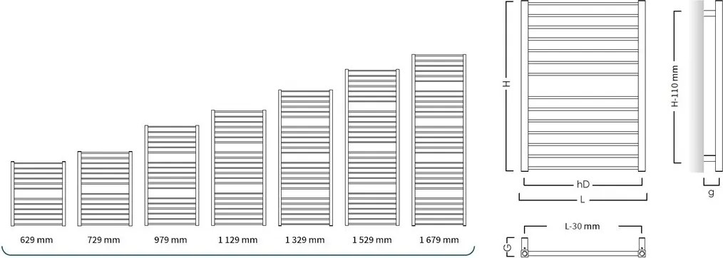 Hopa PIKO 430 x 979 mm RADPIK401035 koupelnový radiátor