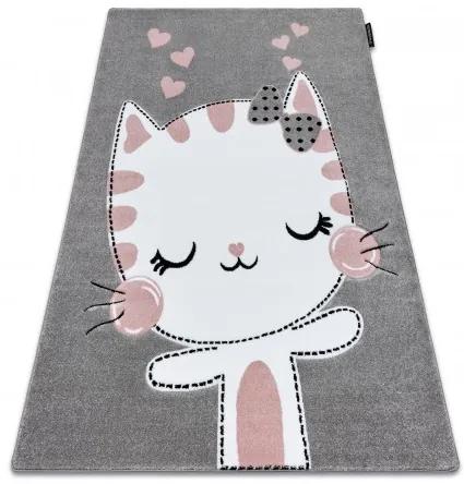 Dywany Łuszczów Dětský kusový koberec Petit Kitty cat grey ROZMĚR: 180x270