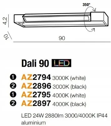 AZzardo Nástěnné LED svítidlo DALI 90, d. 90 cm Barva: Bílá, 3000K