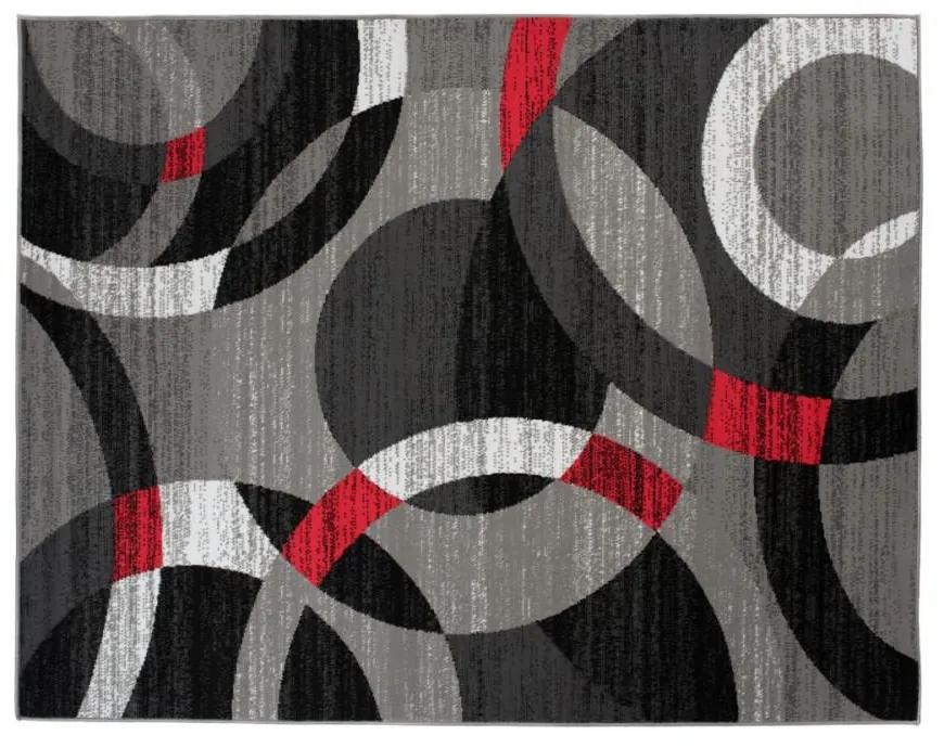 Kusový koberec PP Alex šedočervený 200x200cm