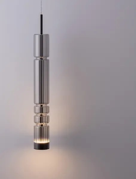 LED černo-šedý designový lustr Bento
