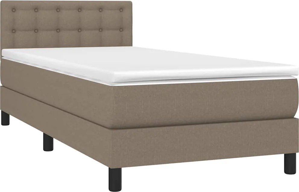 Box spring postel s matrací a LED taupe 80 x 200 cm textil 3133433