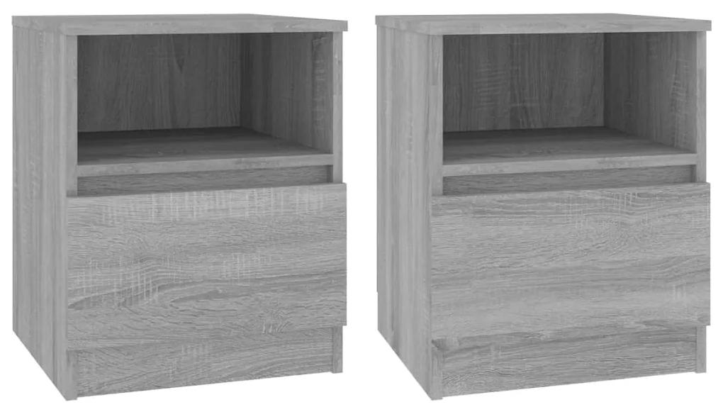 Noční stolky 2 ks šedé sonoma 40 x 40 x 50 cm kompozitní dřevo