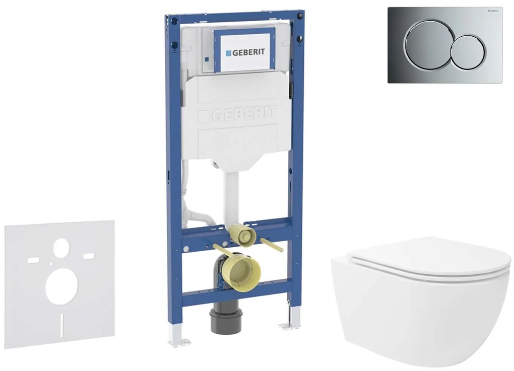 Geberit Duofix - Set předstěnové instalace, klozetu Oudee Vortex a sedátka softclose, tlačítko Sigma01, lesklý chrom SANI11CA1152B