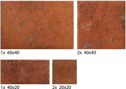Dlažba Cir Cotto del Campiano rosso siena v dekoru modulare 39 o rozměru 40x60, 40x40, 20x40, 20x20 cm mat 1080849