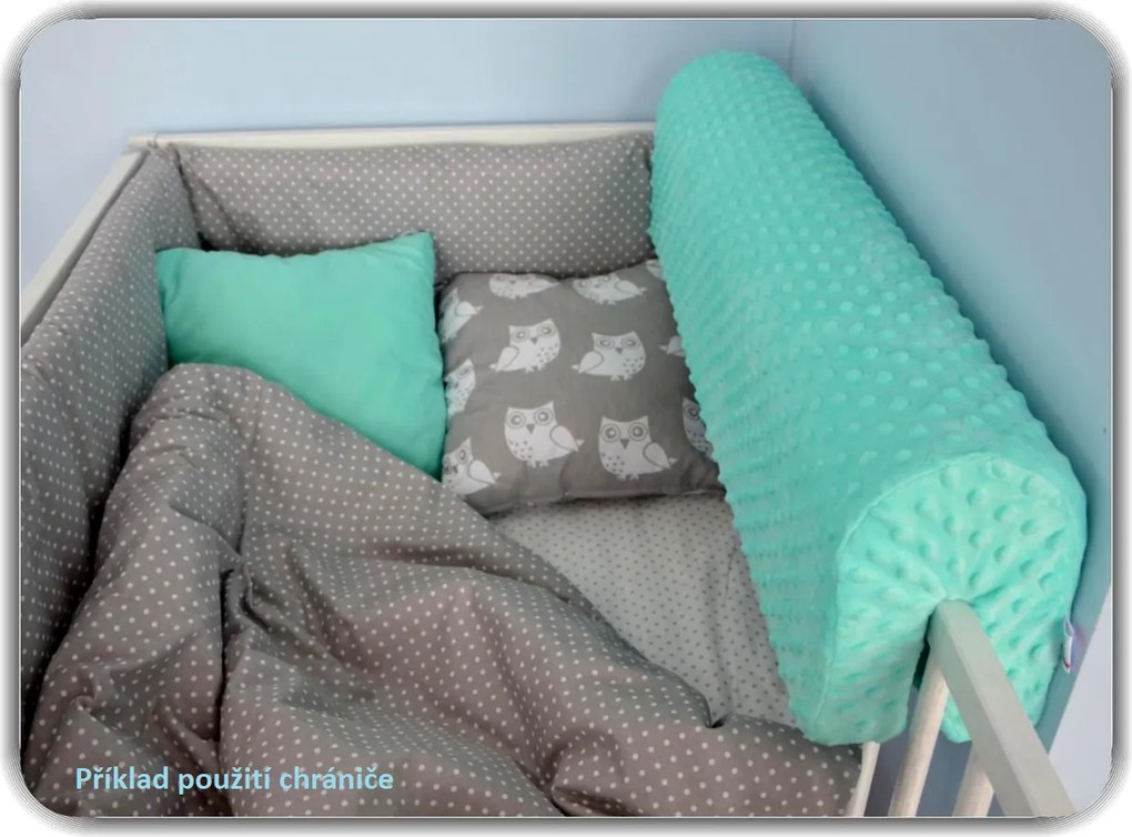 Chránič na dětskou postel MINKY 70 cm - černý