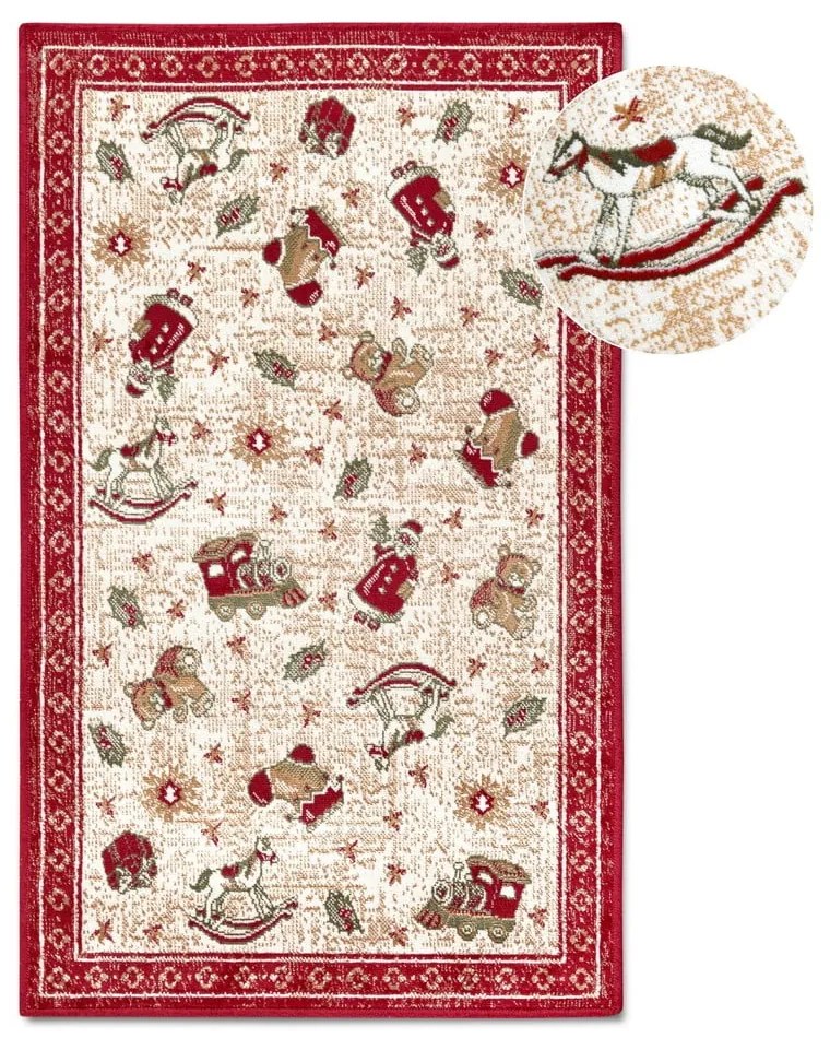 Červený koberec s vánočním motivem s příměsí bavlny 50x80 cm Toy's Delight Red Christmas – Villeroy&amp;Boch