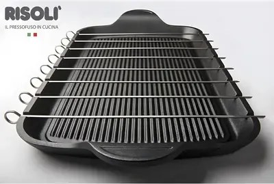 Risoli EXPLORA 47x26 cm / Grilovací pánev / Litý hliník 8 mm / Ecocast