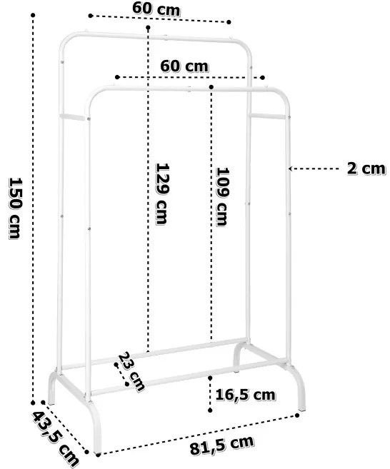 Věšákový stojan BAGRUS bílý
