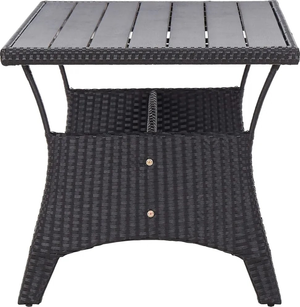 vidaXL Zahradní stůl 120 x 70 x 66 cm polyratan [316584] Barva: Černá