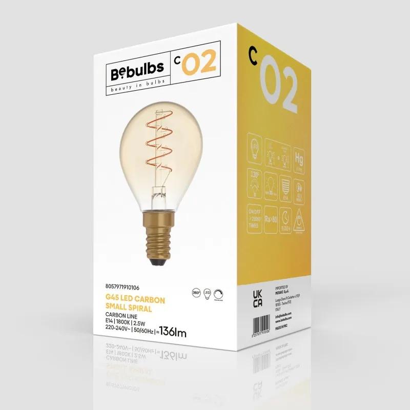 creative cables LED zlatá žárovka C02 Carbon mini G45 2,5W E14 stmívatelná 1800K