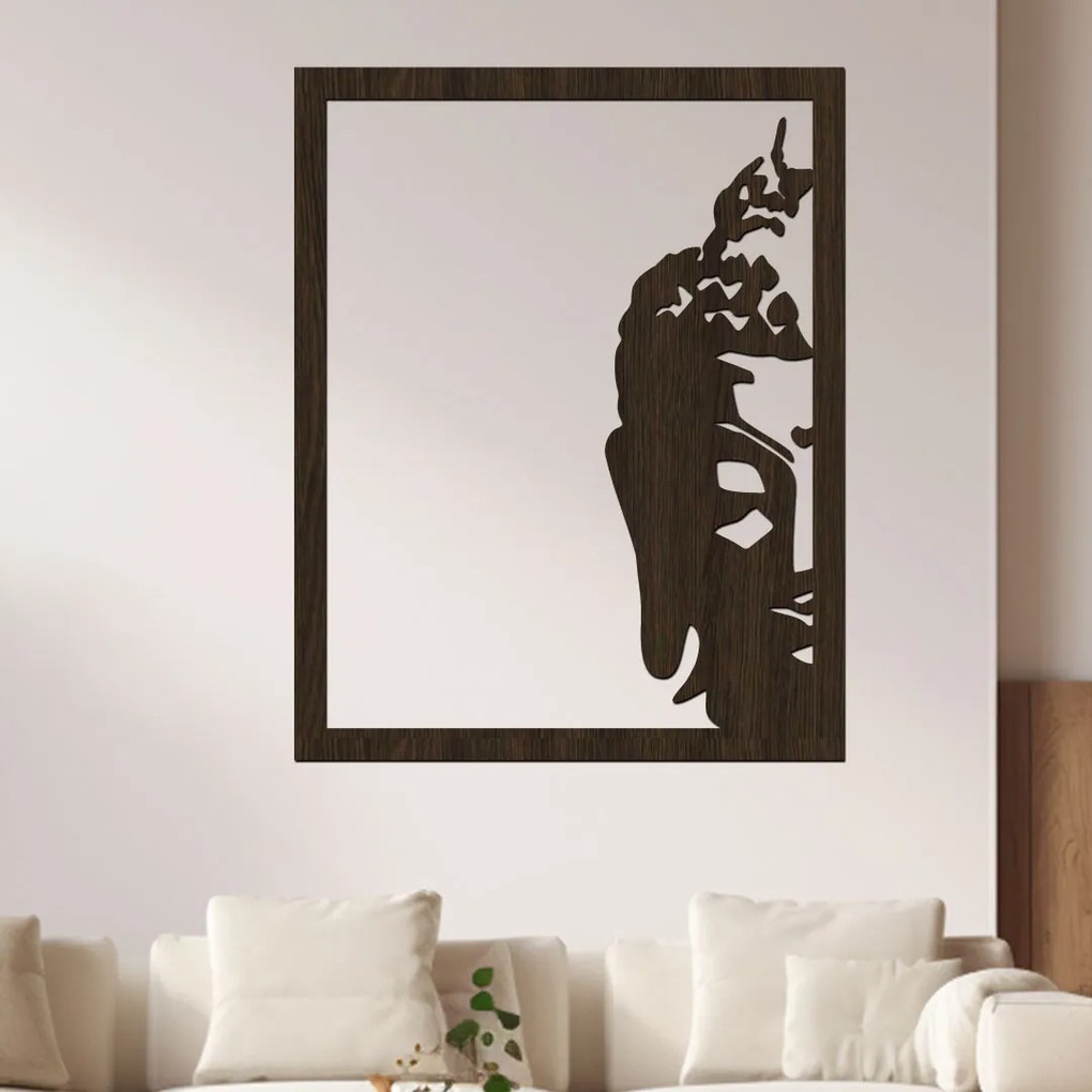 dřevo života Dřevěná dekorace BUDHA BALI Zvolte rozměr (cm): 48x60, Zvolte barvu dekoru: Bílá