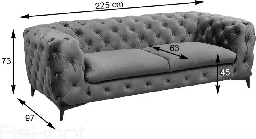 Askont Chelsea: Pohovka 2,5M black