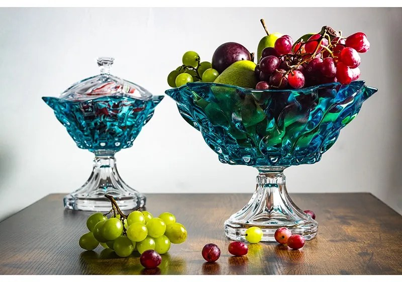 KŘISTÁLOVÁ MISKA BOHEMIA SAMBA AQUAMARINE 305MM