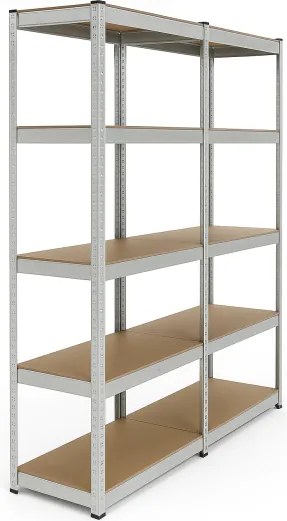 IQ Garden 2 x policový regál 180 x 80 x 40 - pozinkovaný - 5 polic 319902