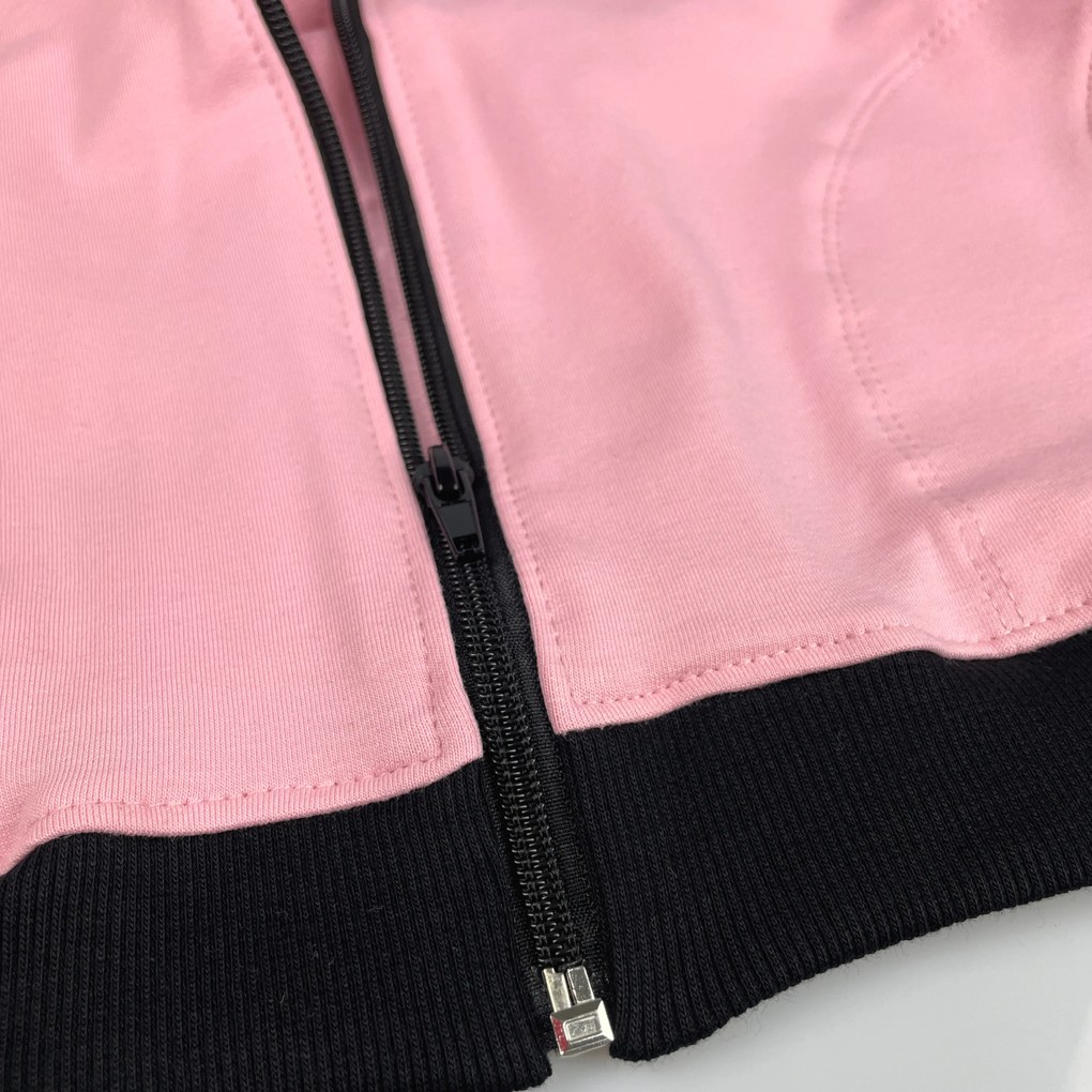 Dětská mikina na zip Oli&Oli - světle růžová barva Velikost: 74