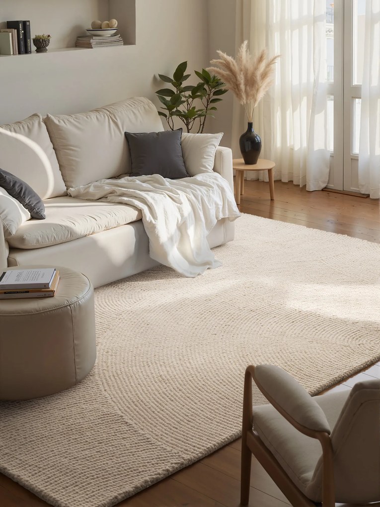 Hanse Home, Kusový koberec Calmio 106220 Natural White, 200x300, bílá, ložnice