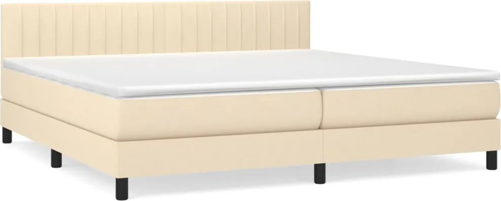 Box spring postel s matrací krémová 200x200 cm textil 3140246