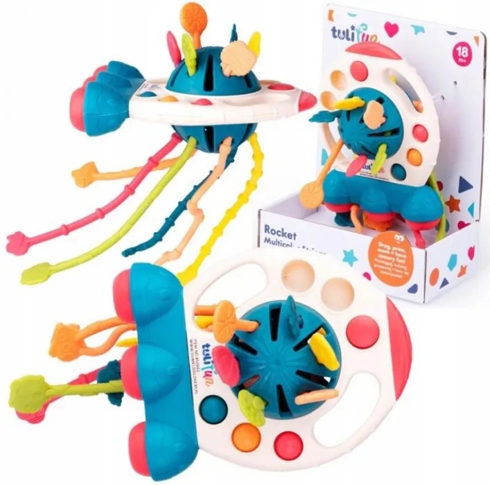 DUMEL Senzorická hračka Raketa s barevnými lanky, TULIFUN