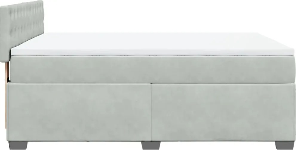 Box spring postel s matrací světle šedá 140x200 cm samet 3288642