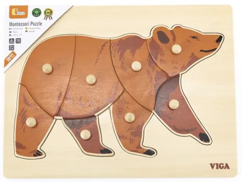 Dřevěné puzzle s úchyty Viga 44606 Medvěd