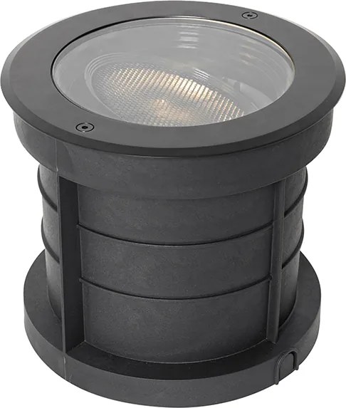Set van 6 dimbare buiten grondspots zwart IP65 incl LED - Delux Honey
