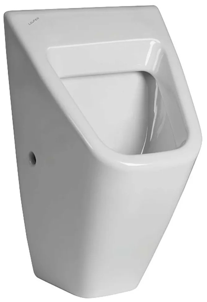 Sanela - Pisoár Villa, s radarovým splachovačem, zadní přívod vody, bateriové napájení 6 V, Bluetooth, bílá SLP 12RB