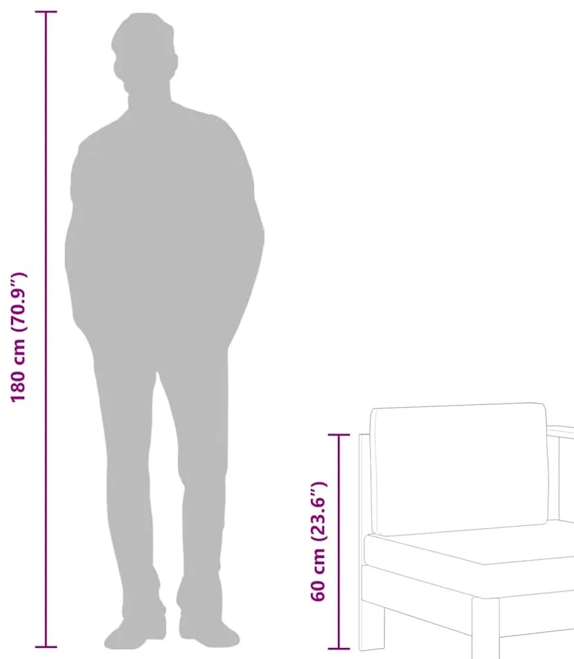 vidaXL Marketos Středová pohovka s 1 područkou tmavě šedá masivní akácie