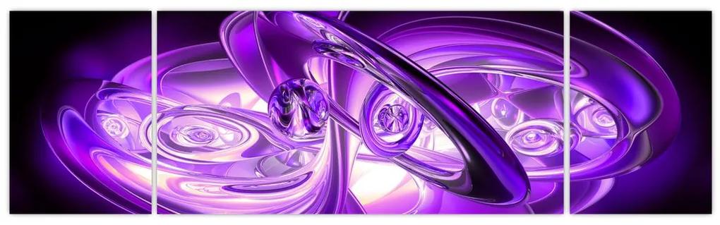Obraz fialových fraktálů (170x50 cm)