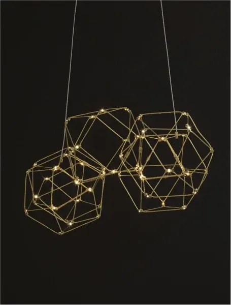 LED lustr Nebula 84 zlatá