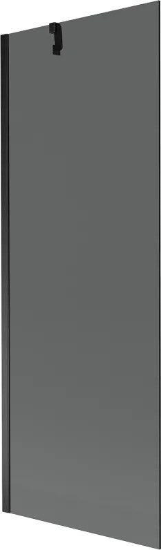 Mexen Next, vanová zástěna 1-křídlová 70 x 150 cm, fixní křídlo, 6 mm šedé sklo, černý profil, 895-070-000-00-40-70