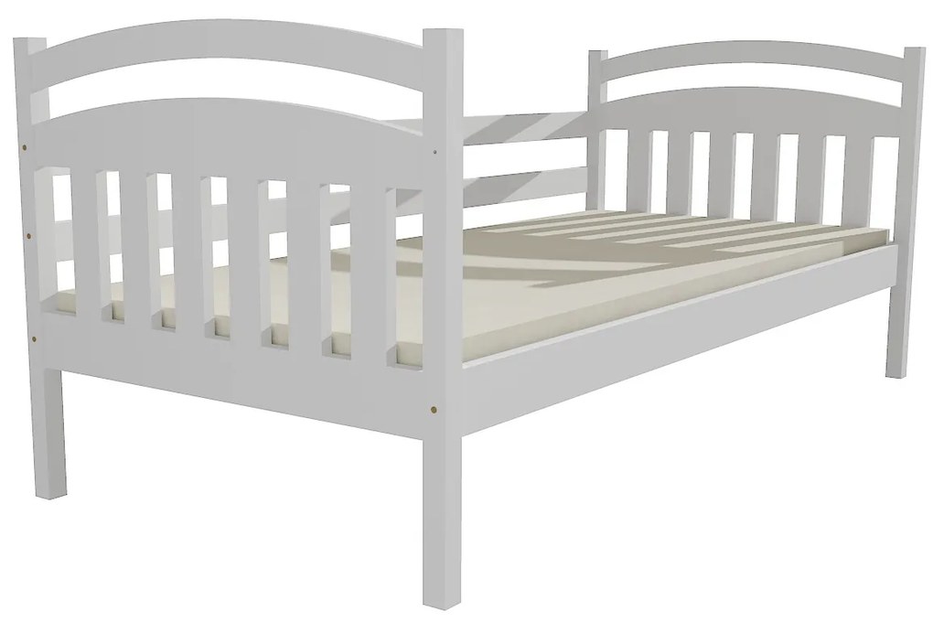 Dětská postel masiv 016 borovice masiv 80 x 200 cm bílá