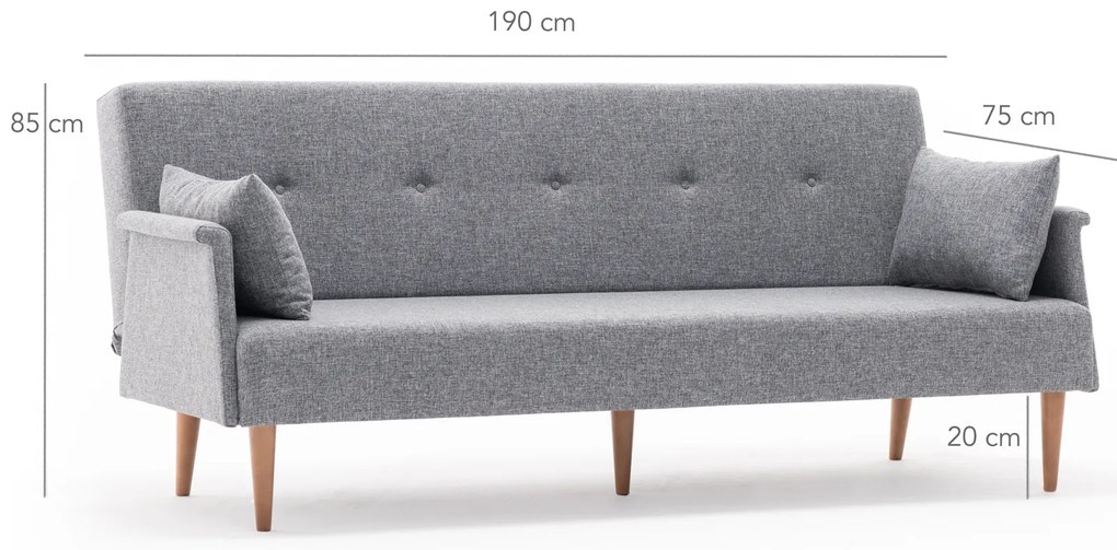 Hanah Home Rozkládací pohovka NAVAN šedá 825BLC1173