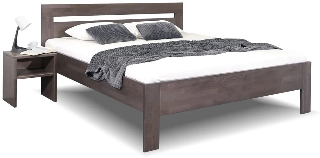 Zvýšená postel dvoulůžko NICOLAS, 200x200, masiv buk