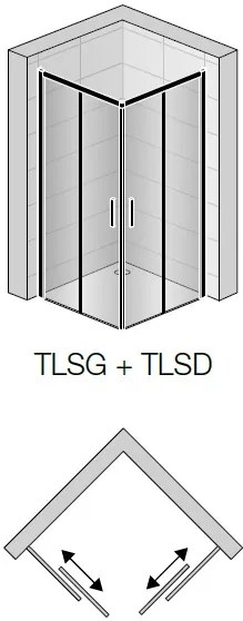 Ronal (Sanswiss) SanSwiss Top Line S Black-Line rohový vstup s dvoudílnými posuvnými dveřmi TLS D+G Šířka: 90 cm