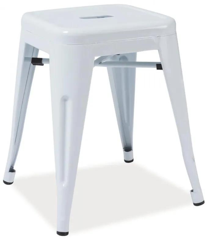 Signal Kovový taburet - stolek SPOT bílá