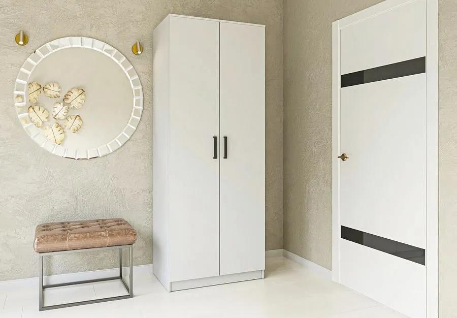 Casarredo - Komfort nábytek Šatní skříň SIMPLE 80 white nymphea alba