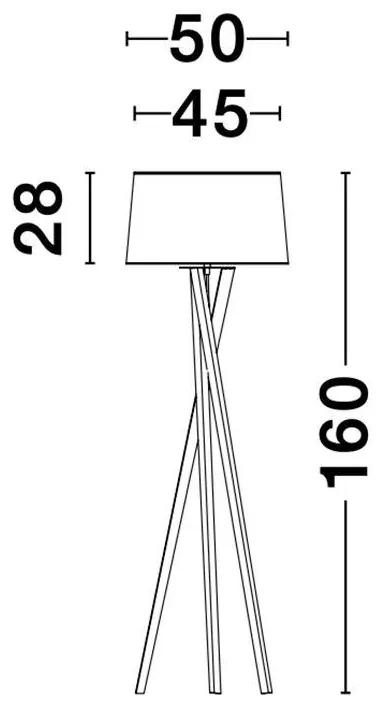Nova Luce Stojací lampa SALINO stínidlo slonovinová bílá hnědý kabel přírodní dřevo E27 1x12W