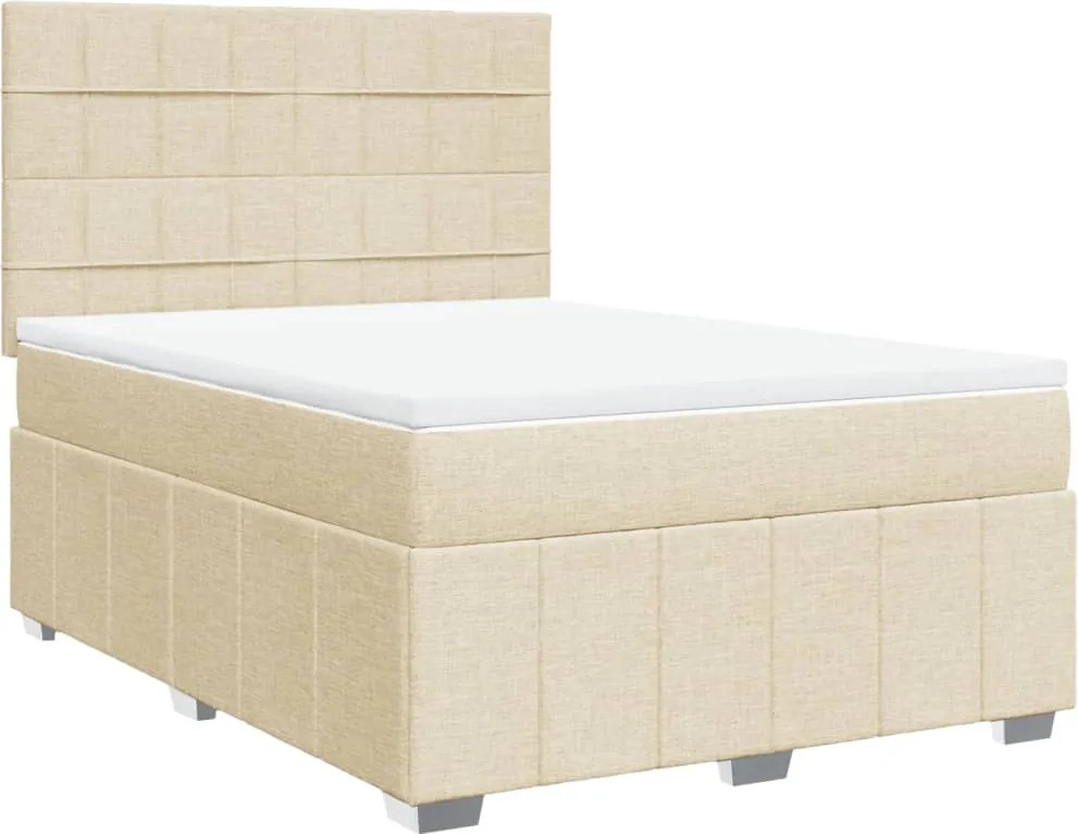 Box spring postel s matrací krémová 140x200 cm textil 3291696