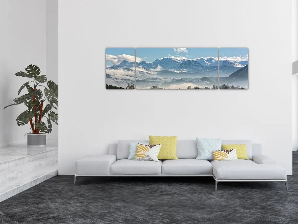 Obraz zasněžených hor (170x50 cm)