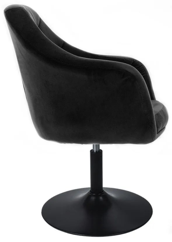 LuxuryForm DESIGN Otočné křeslo ANDORA VELUR na černém talíři - černé