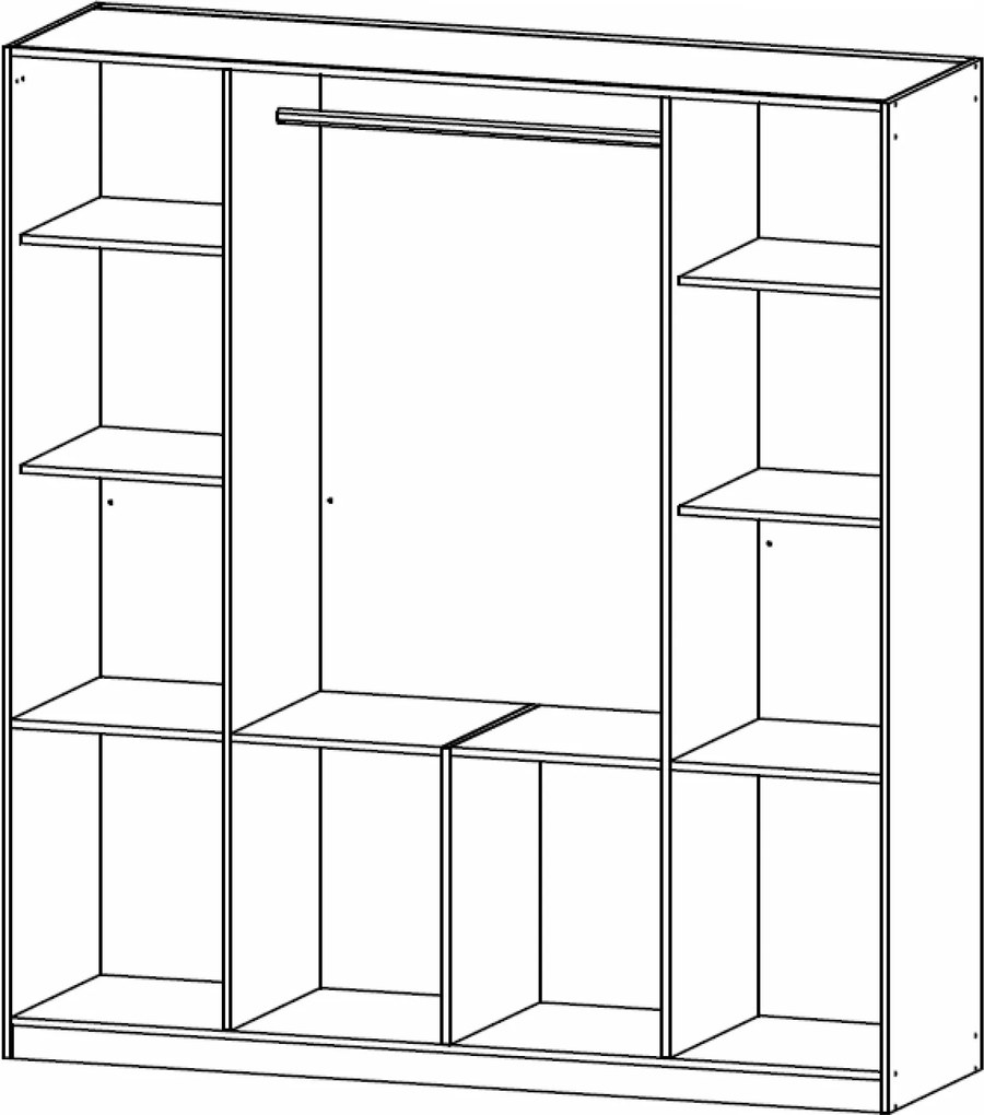 Sconto Šatní skříň BENETT dub sonoma, 4 dveře, 8 zásuvek